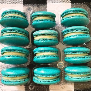 Teal Blue French Macarons 6,12 or 24 Cheesecake Flavor Macaroons Baby ...