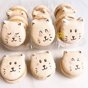 Cat Macarons - 6, 12, 24,36 - Choose Your Flavors - Edible Macaroons ...