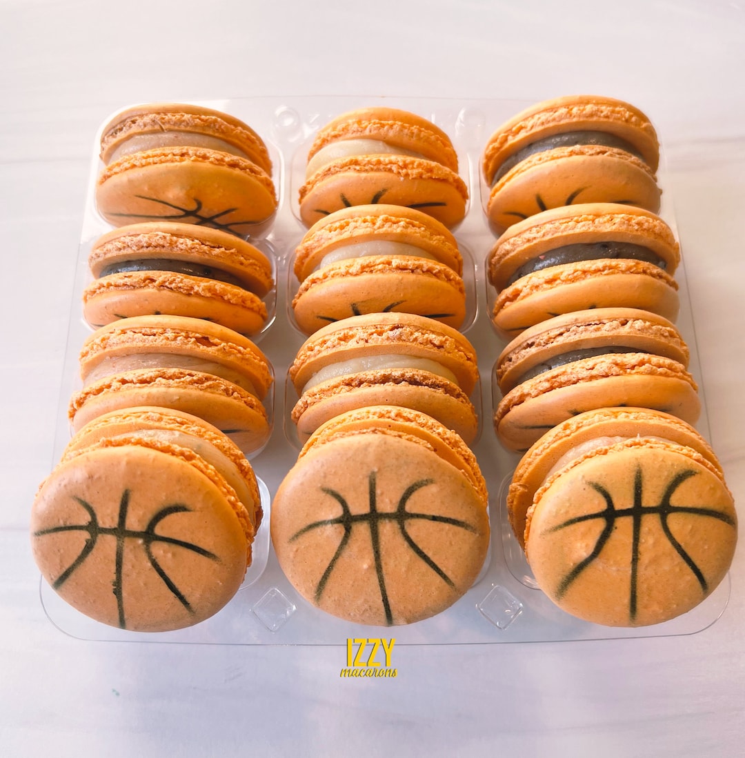 Basketball French Macarons 6, 12 or 24 Choose Your Flavors Edible ...
