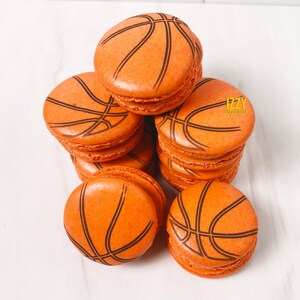 Basketball French Macarons 6, 12 or 24 - Choose Your Flavors - Edible ...