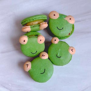 Frog French Macarons 12 or 24 - Choose Your Flavors - Edible Macaroons ...