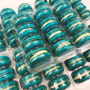 Teal Blue French Macarons 6,12 or 24 Cheesecake Flavor Macaroons Baby ...