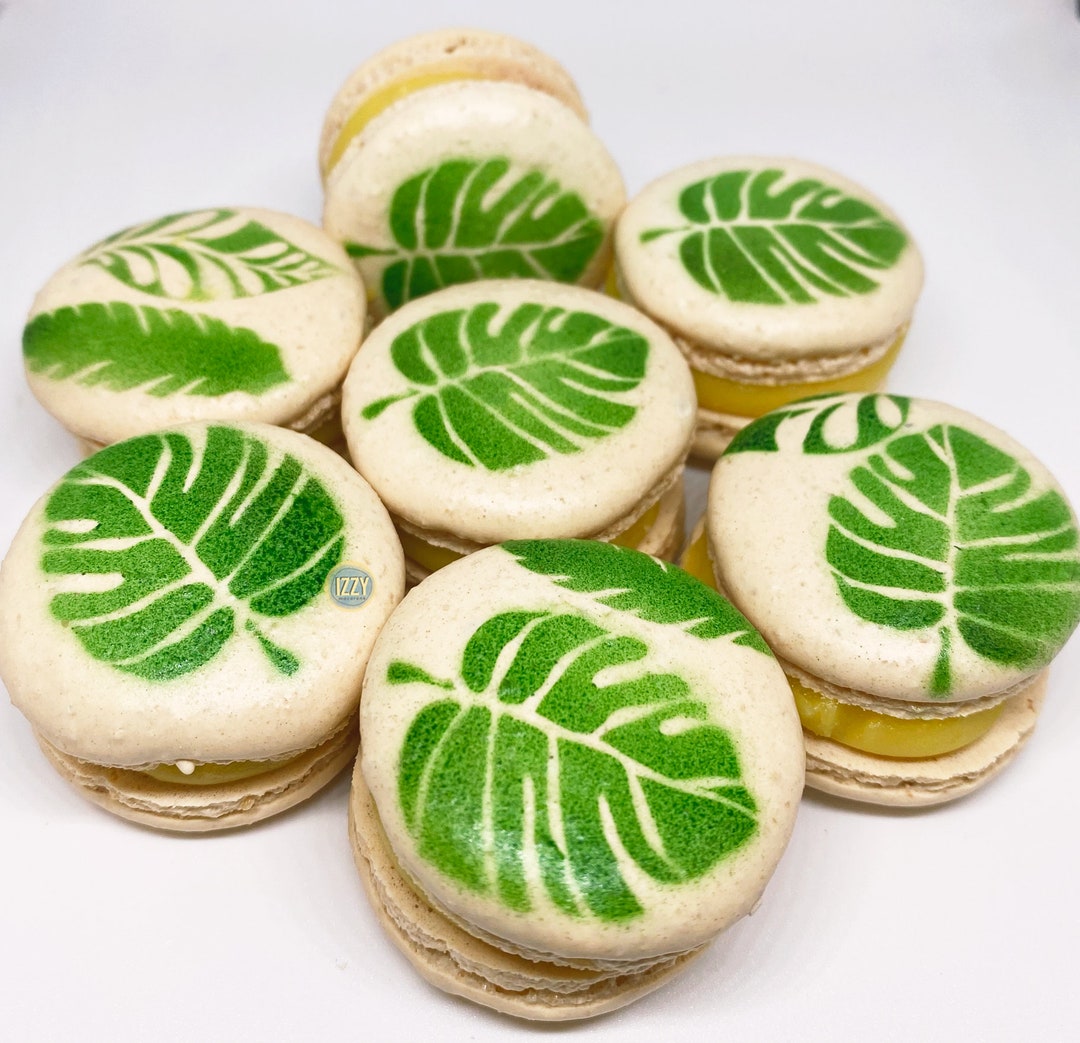 Tropical Leaf French Macarons 12 or 24 Choose Your Flavors Tropical ...
