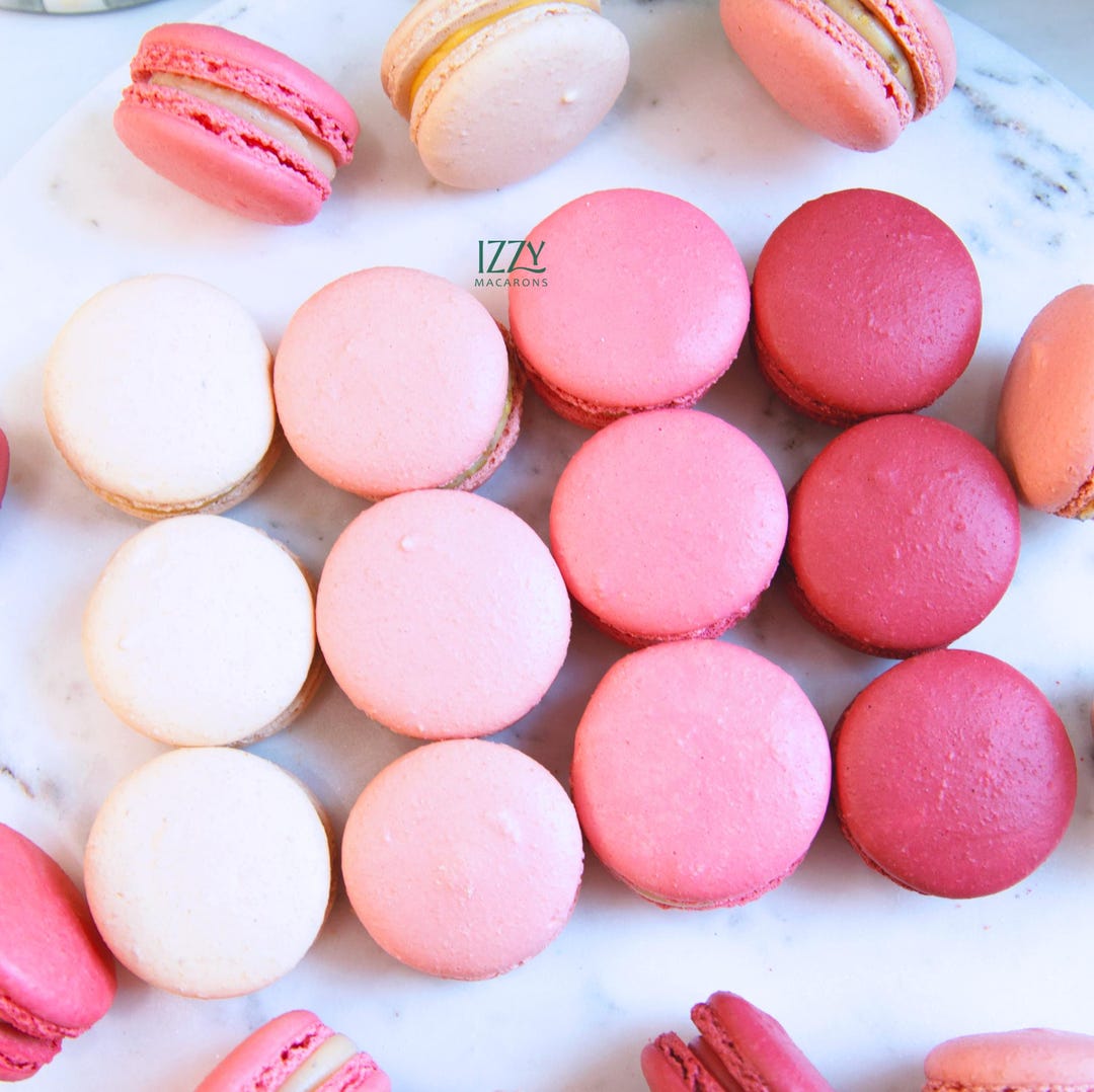 Pink French Macarons Ombre - White to Pink Fading Macarons Pack - Baby ...