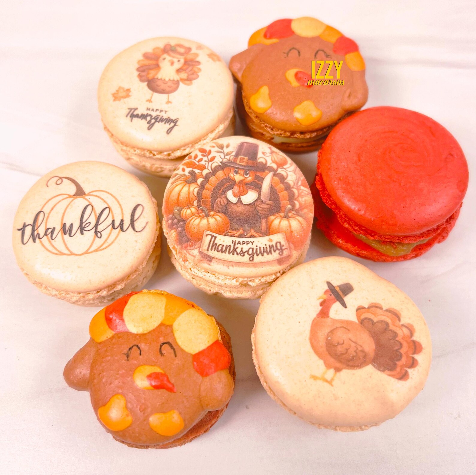 Thanksgiving Turkey Macarons - 6.12 or 24 - Friendsgiving Macarons ...