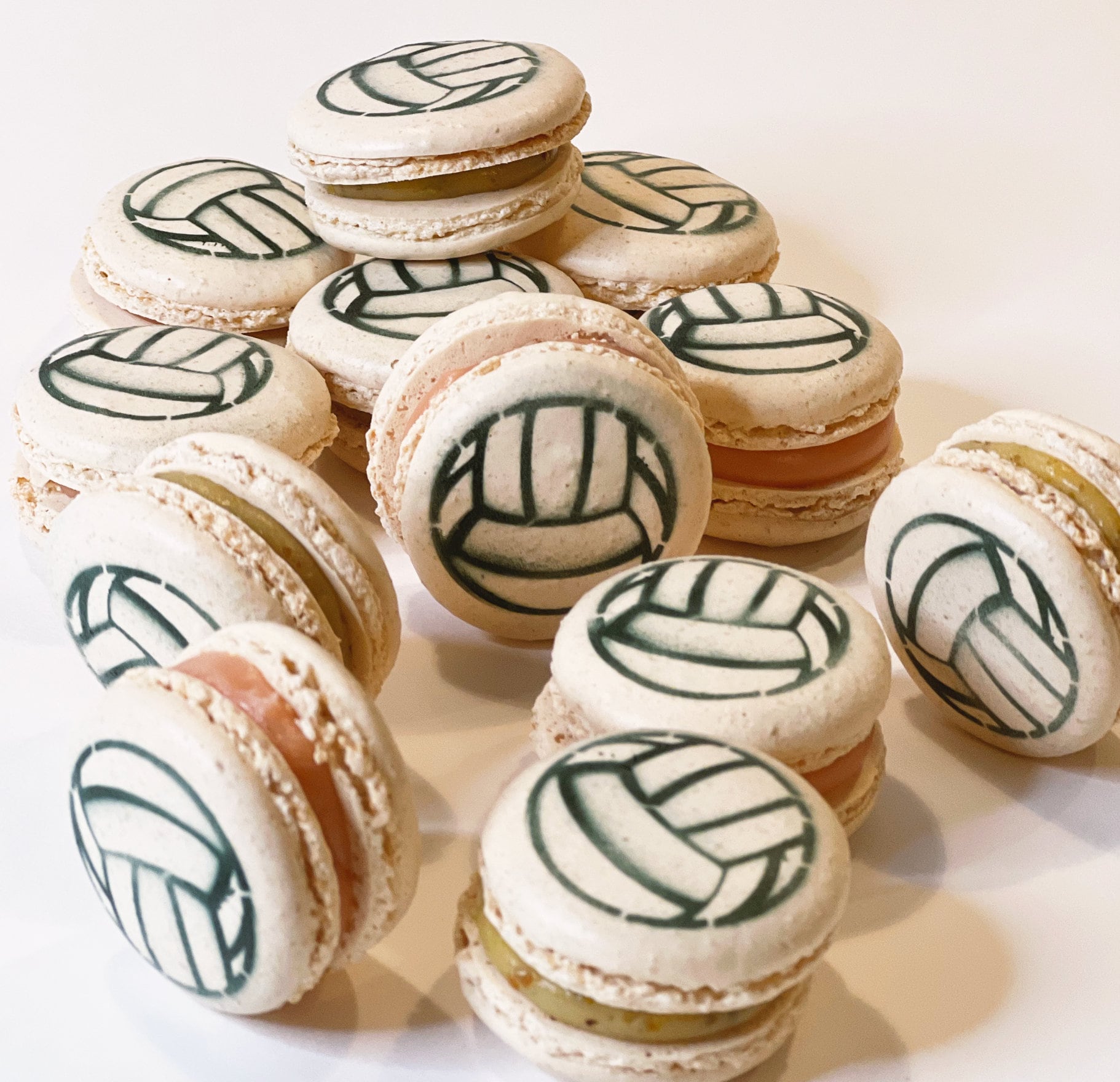 Volleyball French Macarons 6, 12 or 24 - Choose Your Flavors - Edible ...