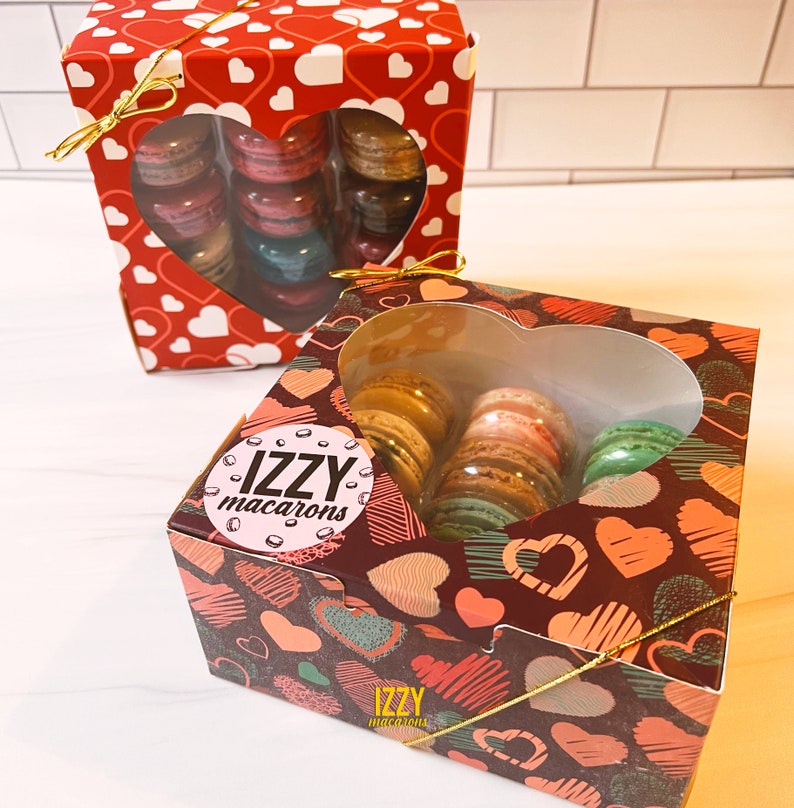 12 French Macaron Box Assorted/choose Your Flavor in Notes - Etsy