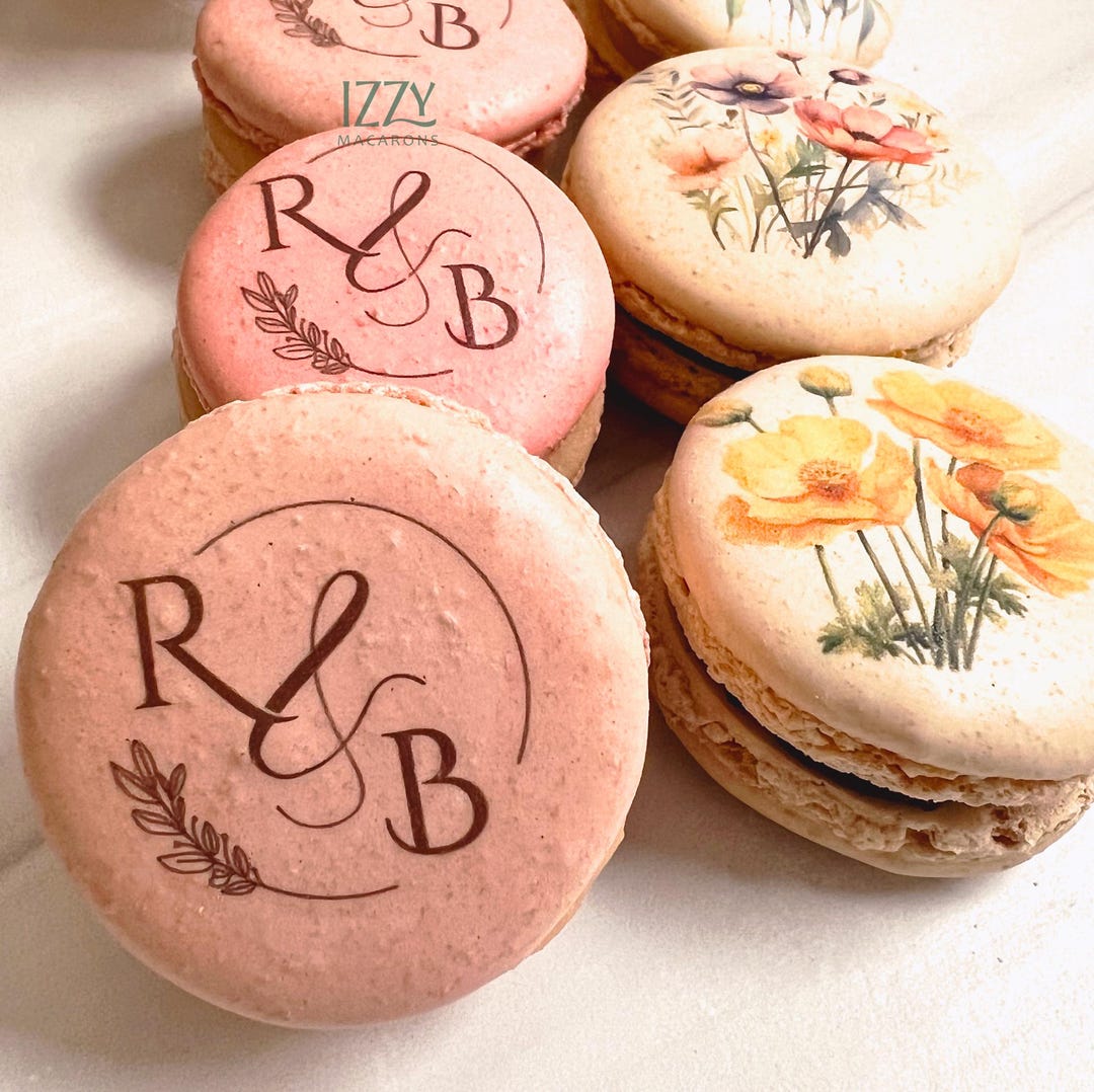Print on Your Macarons With Name/ Logo/ Flowers - French Macarons ...