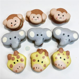 Zoo Animals French Macarons 12 or 24 Choose Your Flavors Elephant ...