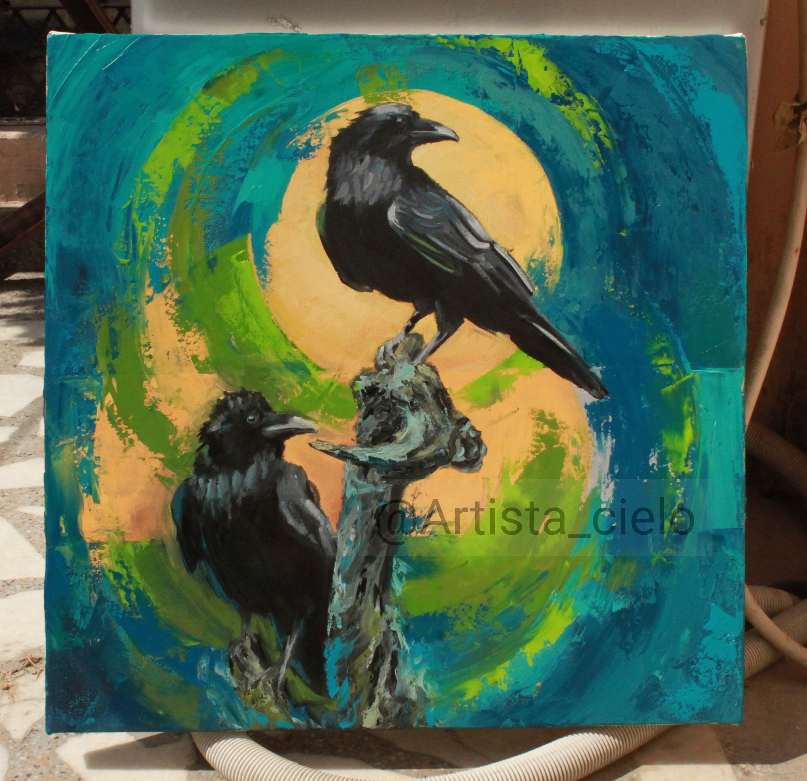 Crow Bro / Raven / Oil Painting/ Handmade / Gift Ideas / Canvas Print ...