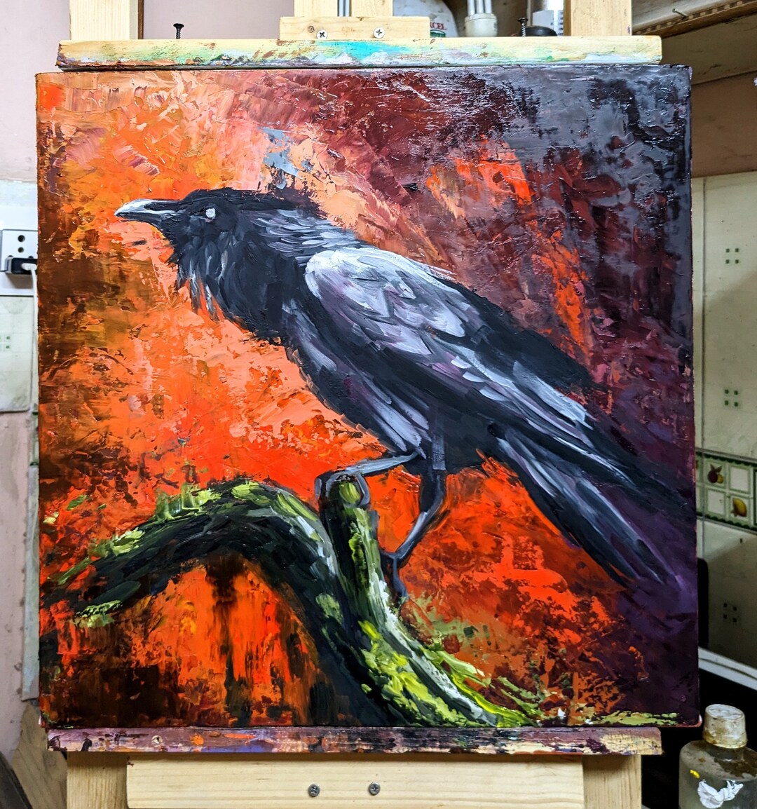Dark Beauty/ Raven / Oil Painting/ Handmade / Gift Ideas / Canvas Print ...