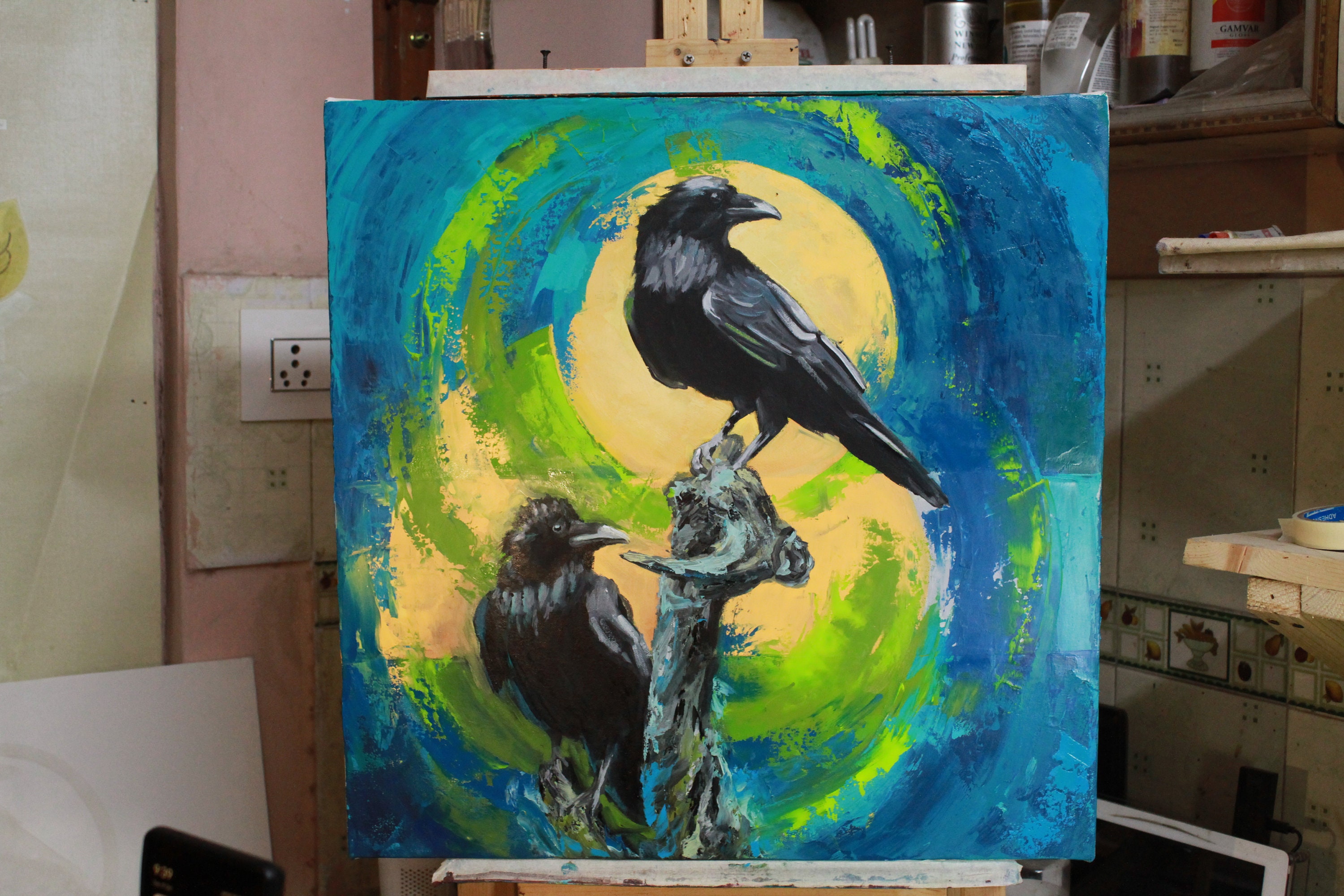 Crow Bro / Raven / Oil Painting/ Handmade / Gift Ideas / Canvas Print ...