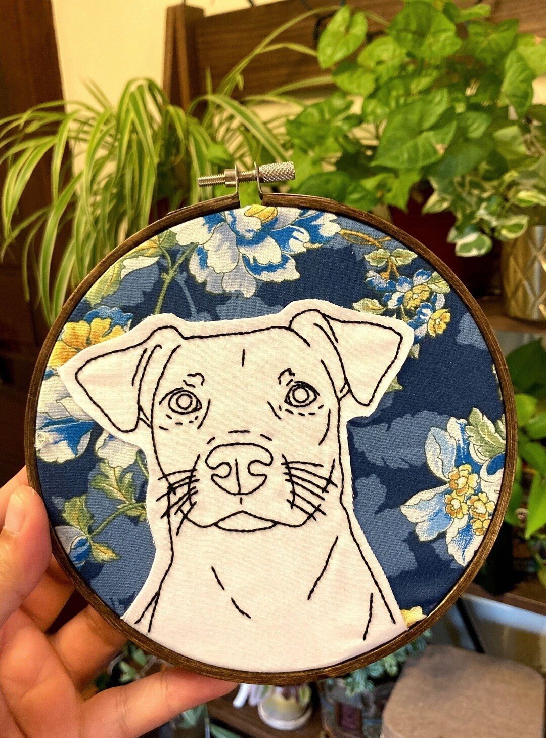 Custom Pet Portrait Hand Embroidery / Minimalist Pet Art/ 6 Inch Hoop ...