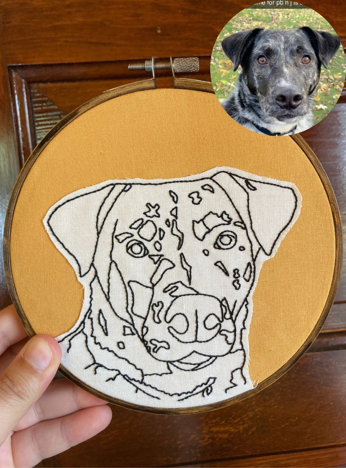 Custom Pet Portrait Hand Embroidery / Minimalist Pet Art/ 6 Inch Hoop ...