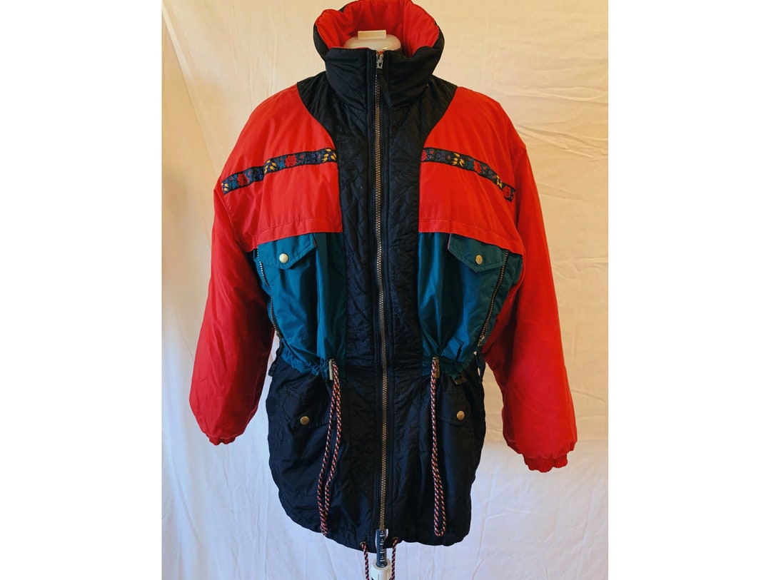 Edelweiss Skiwear 80s Color Block Ski Coat With Drawstring Waist - Etsy