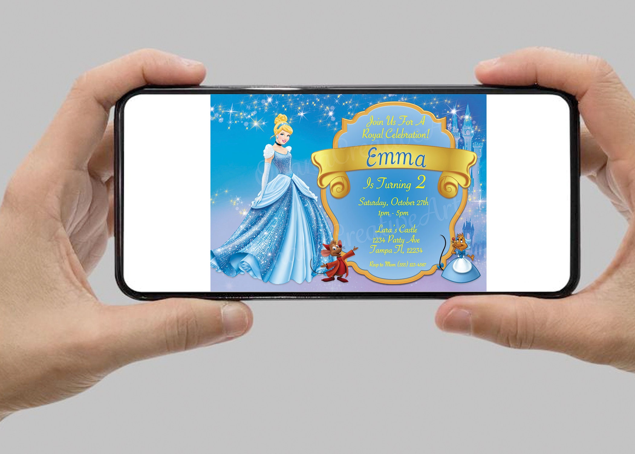 Cinderella Invitation, Cinderella Birthday Invitation, Cinderella ...