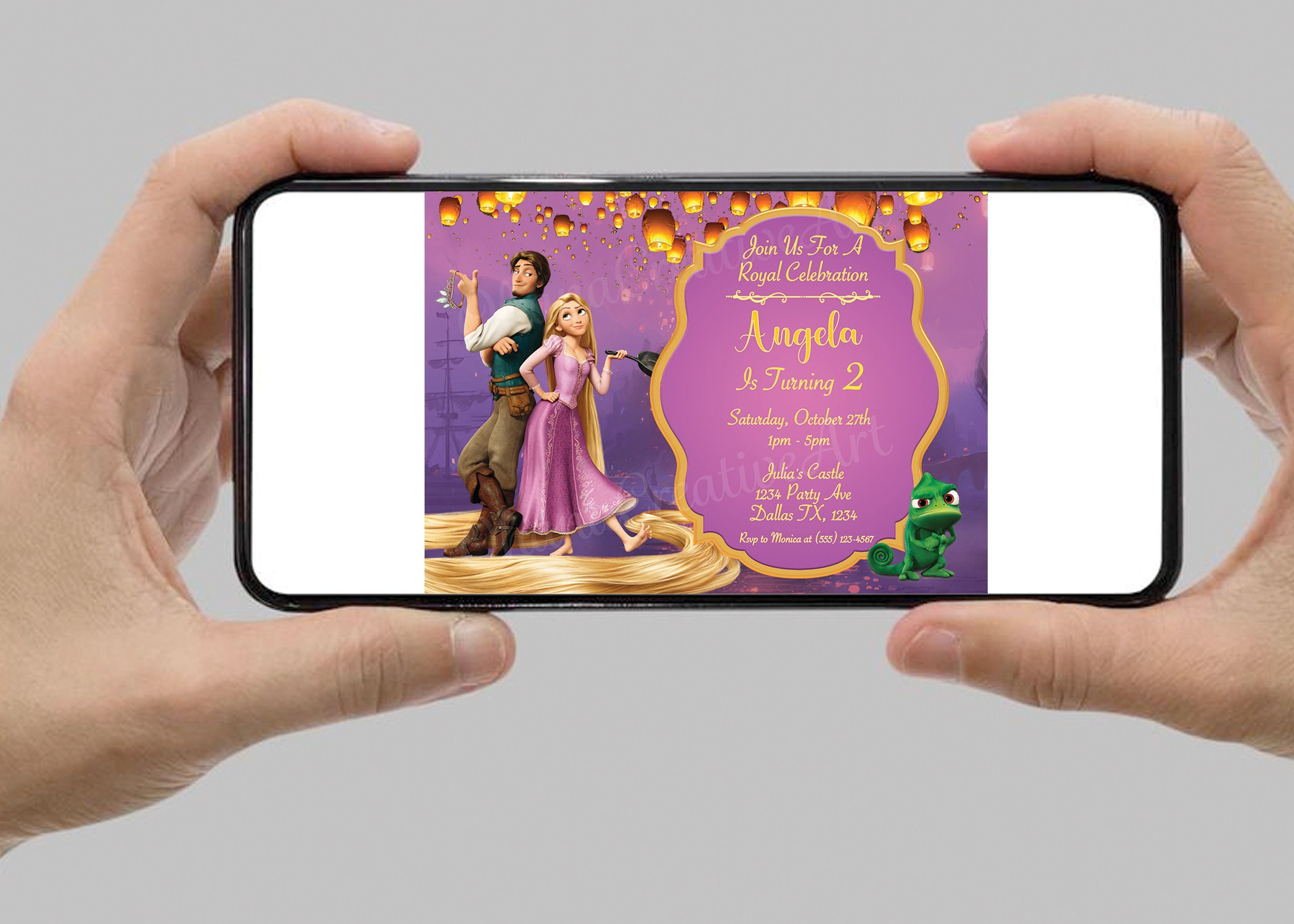 Rapunzel Tangled Invitation Tangled Birthday Card Tangled - Etsy