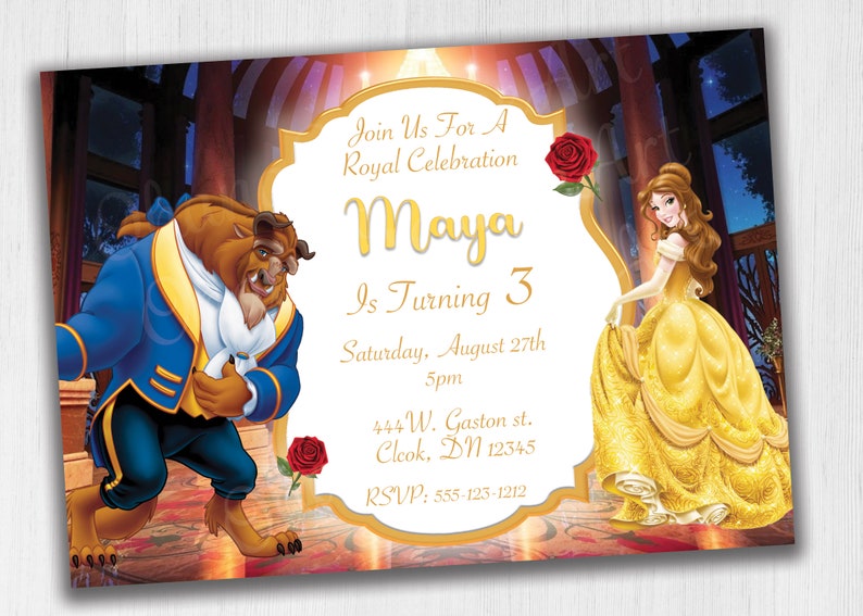 Belle Invite, Princess Belle Invitation, Beauty and the Beast ...