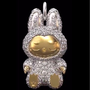 Moissanite Labubu Pendant, Labubu Cartoon Pendant, Monster Iced Out ...