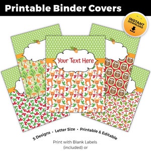 Woodland Animals Binder Covers & Spines, Editable and Printable ...