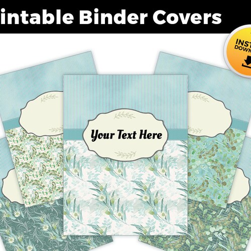 Set of 5 Printable Binder Cover/inserts W/ Spines Free Font - Etsy