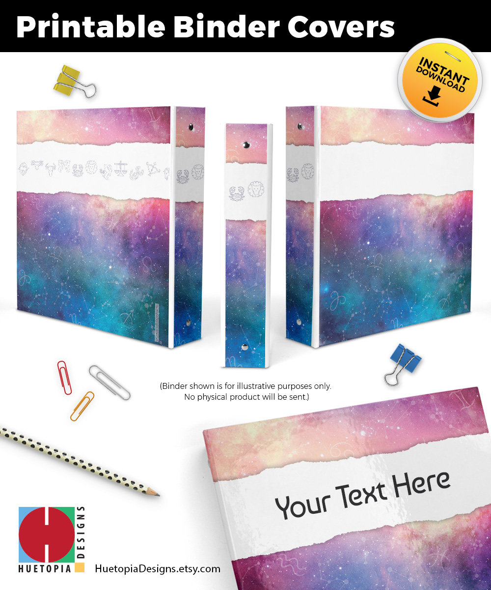 Binder Cover Printable Set of 5 Covers Spines Binder | Etsy