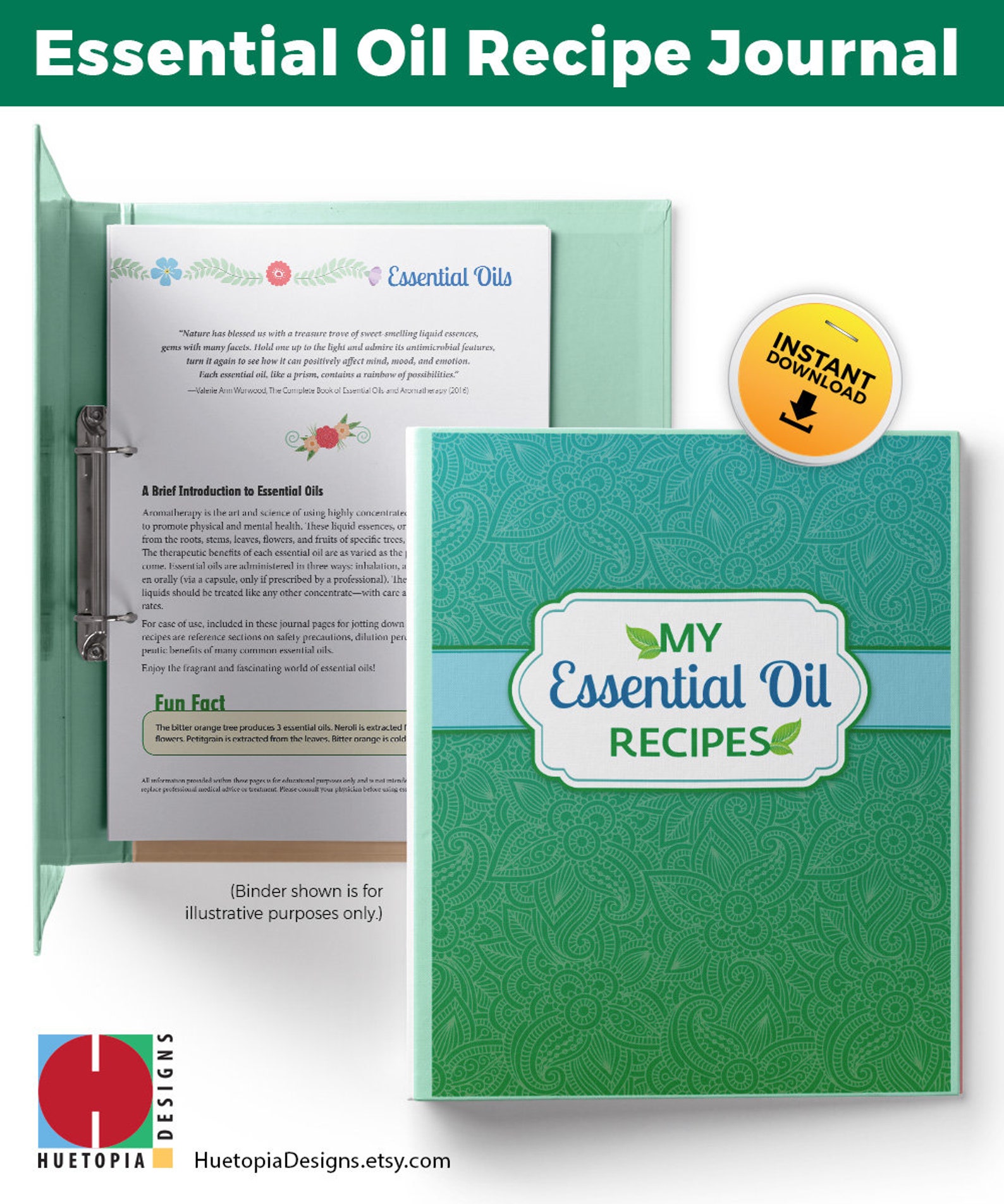 Essential Oil Printable, Essential Oil Journal, Recipe Organizer ...