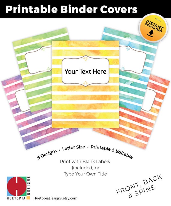 Printable Binder Cover Inserts