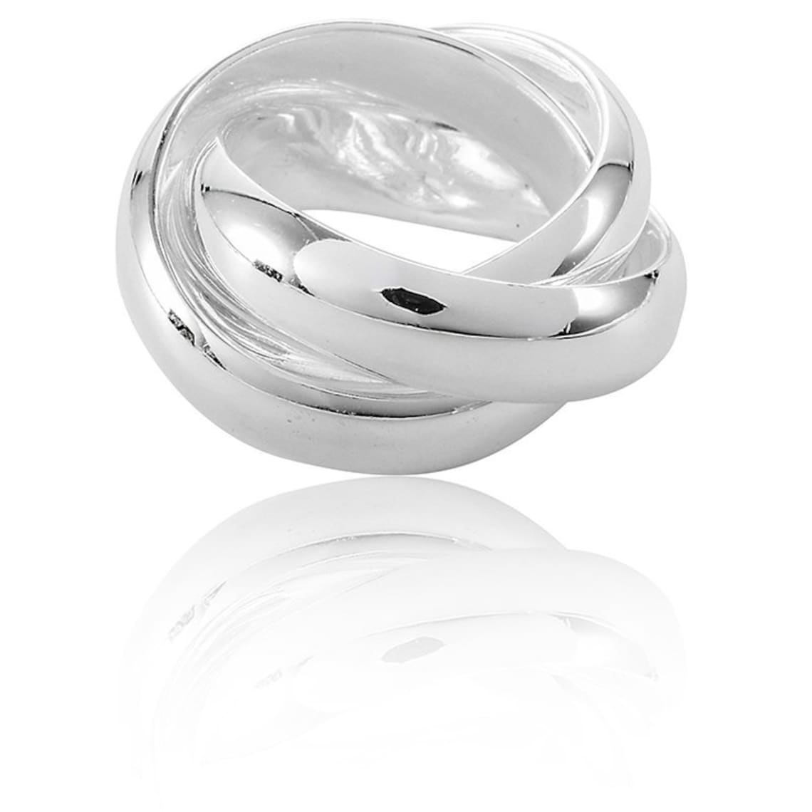 Triple Silver Ring Shiny Massive Wide Sterling Silver 925 - Etsy