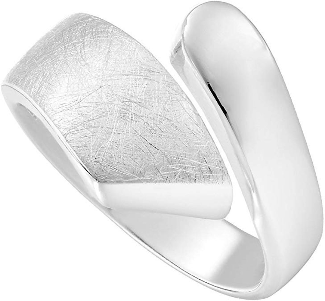 Silver Open Ring Scratched Massive Wide Sterling Silver 925 - Etsy
