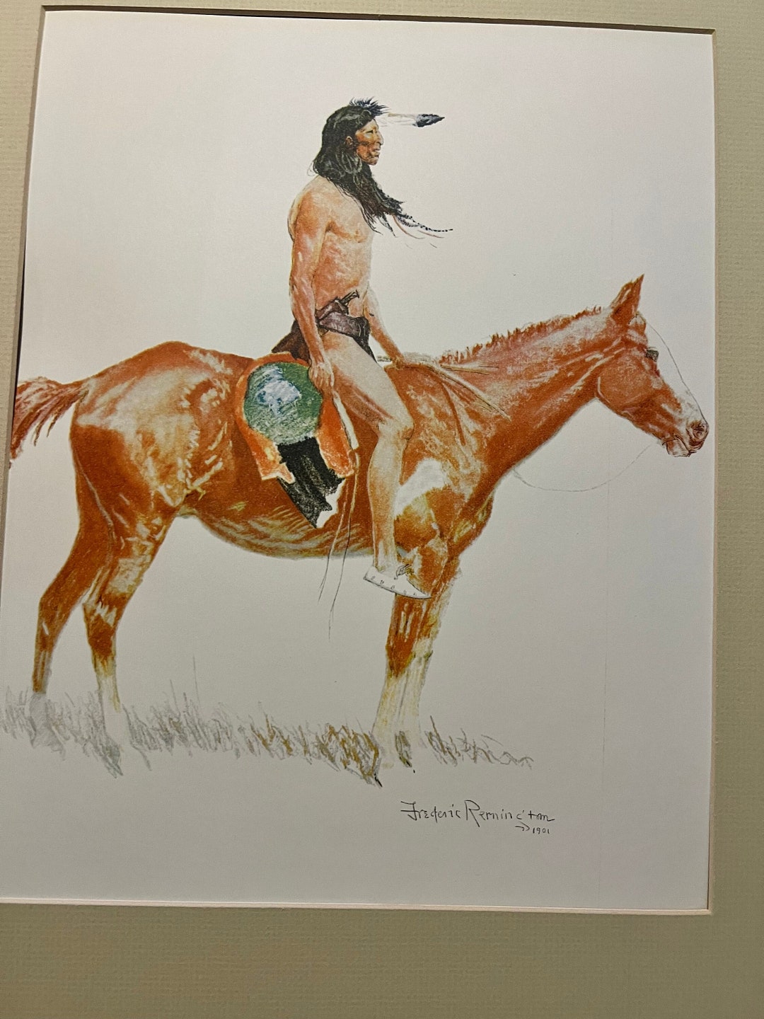 Frederick Remington "the Warrior" Print Dated 1901 and Signed - Etsy