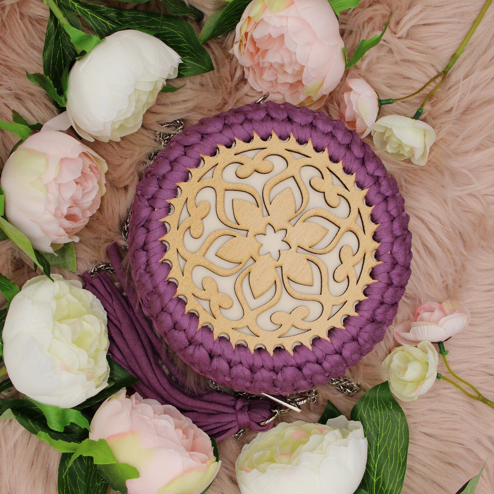 Floral Handcrafted Bag | Bohemian Round Bag, Boho Chic, Women’s Bag ...