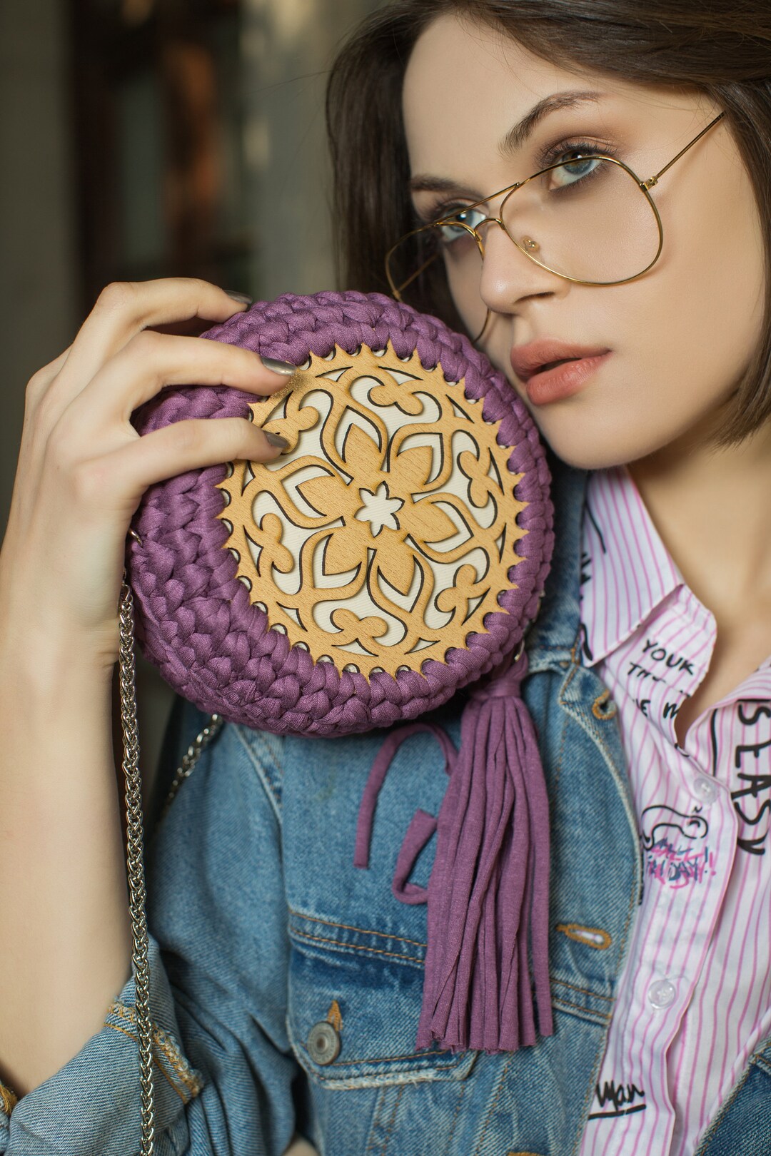 Floral Handcrafted Bag | Bohemian Round Bag, Boho Chic, Women’s Bag ...