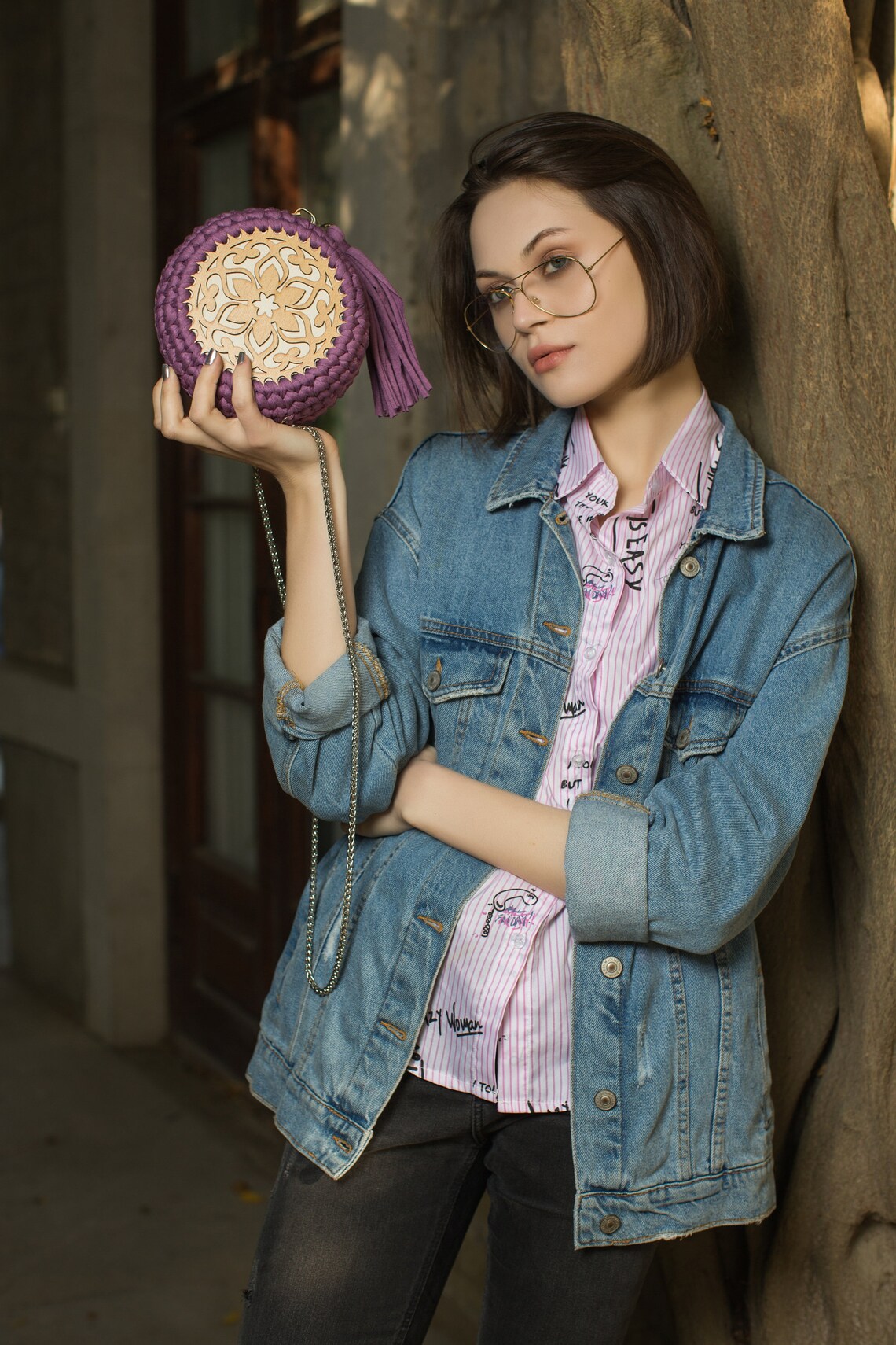 Floral Handcrafted Bag | Bohemian Round Bag, Boho Chic, Women’s Bag ...