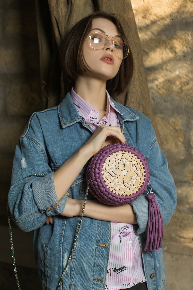Floral Handcrafted Bag | Bohemian Round Bag, Boho Chic, Women’s Bag ...