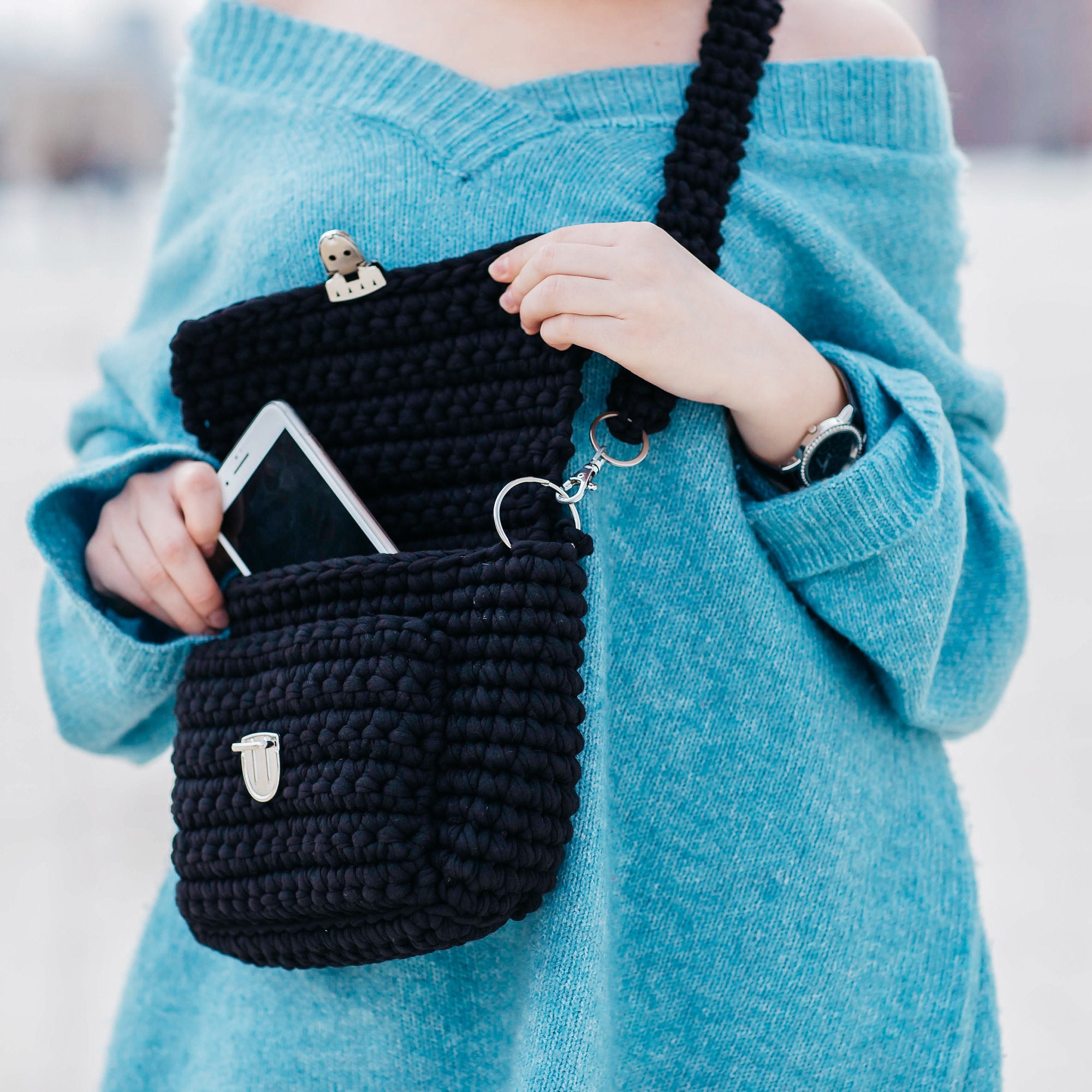 Crochet Handbag | Convertible Shoulder and Handbag, Everyday Bag, Boho ...