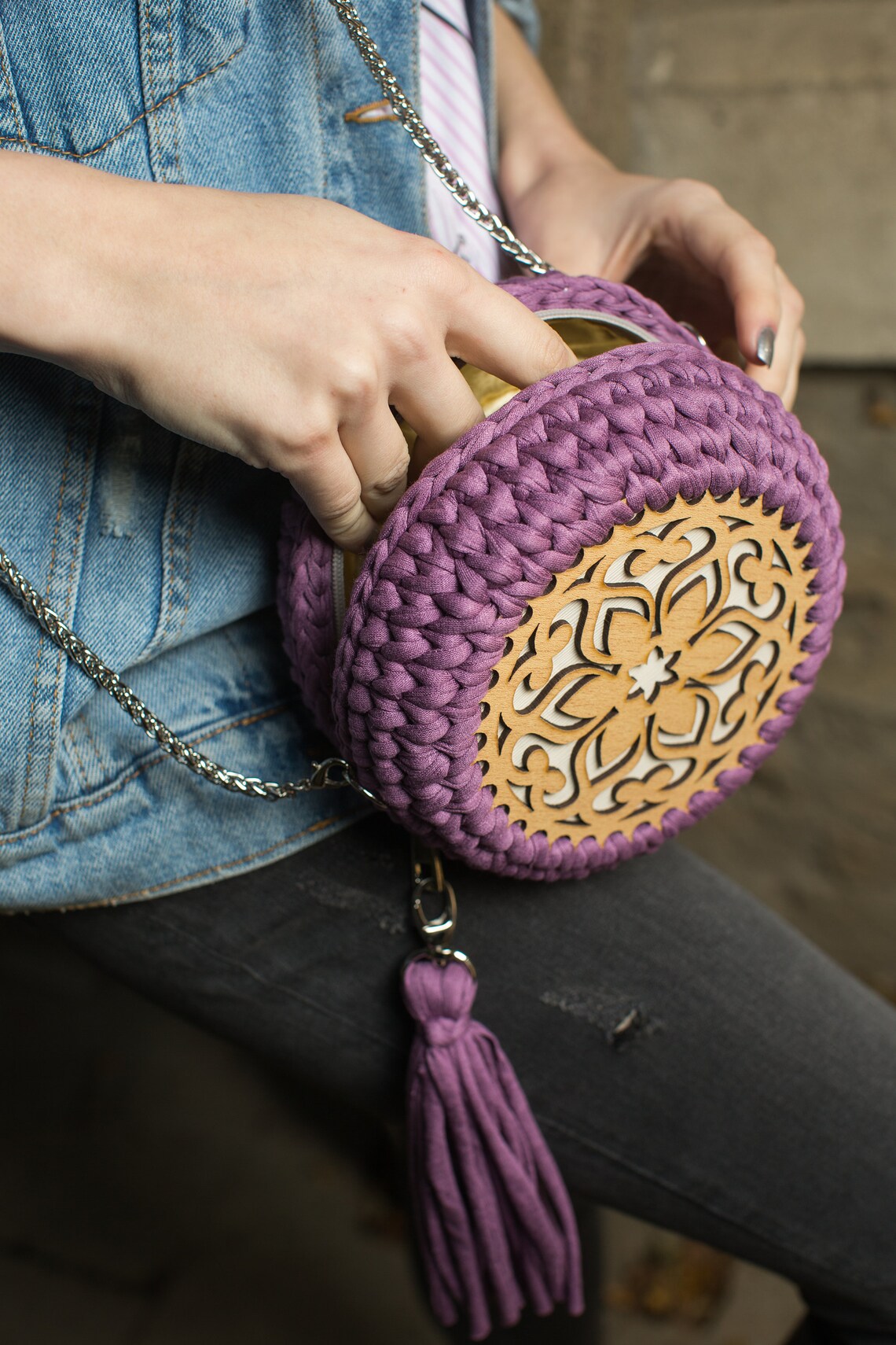 Floral Handcrafted Bag | Bohemian Round Bag, Boho Chic, Women’s Bag ...