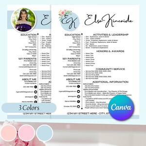 Elsa Sorority Resume Cover & Photo Collage Templates CANVA - Etsy