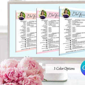 Elsa Sorority Resume Cover & Photo Collage Templates CANVA - Etsy