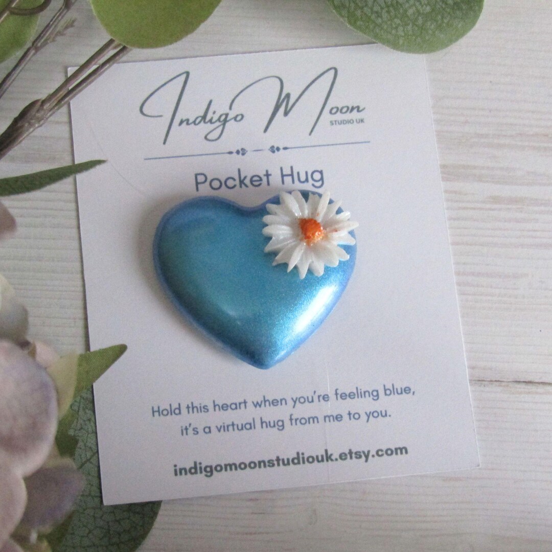 Daisy Heart Pocket Hug, Blue Hanging Heart for Best Friend, Letter Box ...