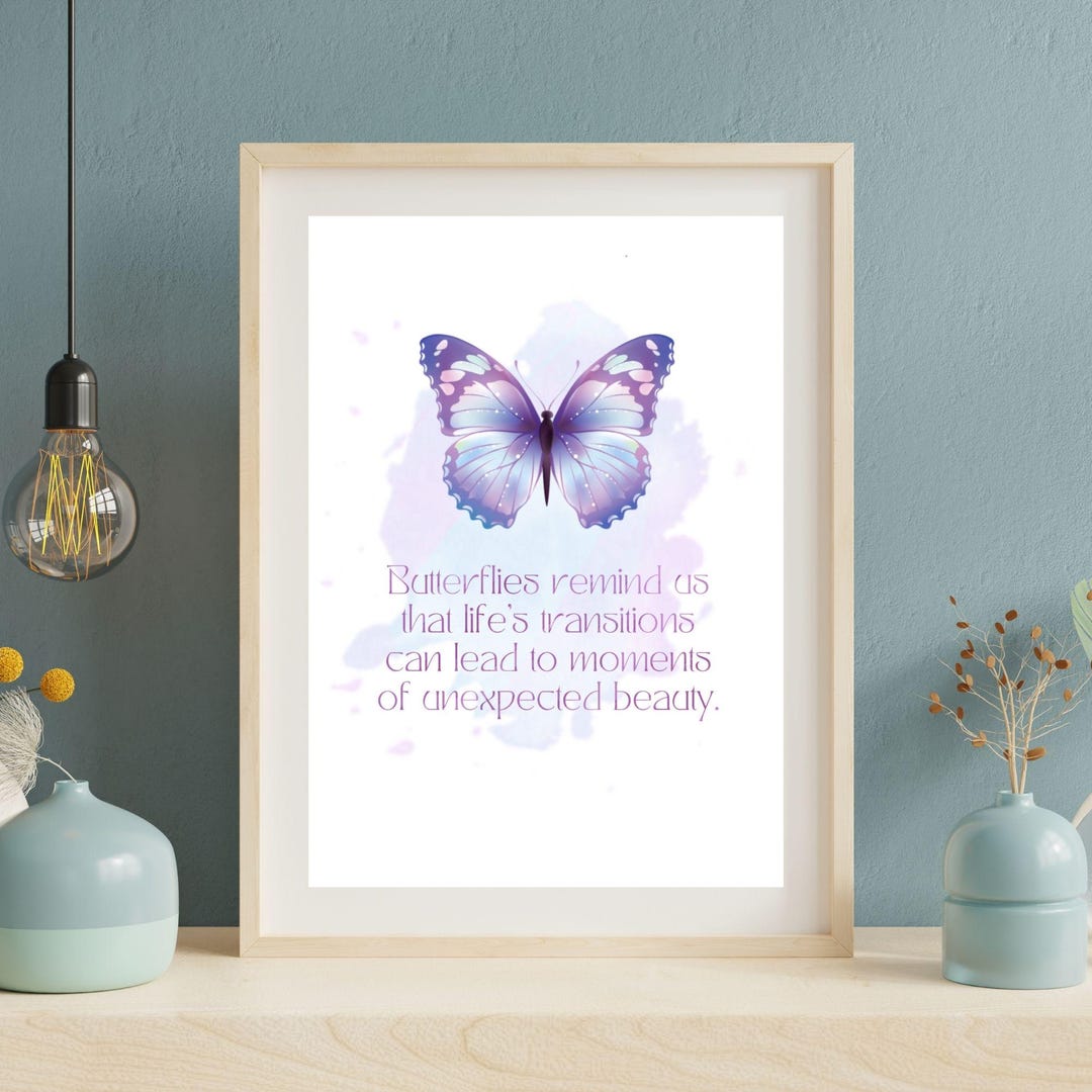 Butterflies Positivity Print, Colorful Positive Quote Print ...