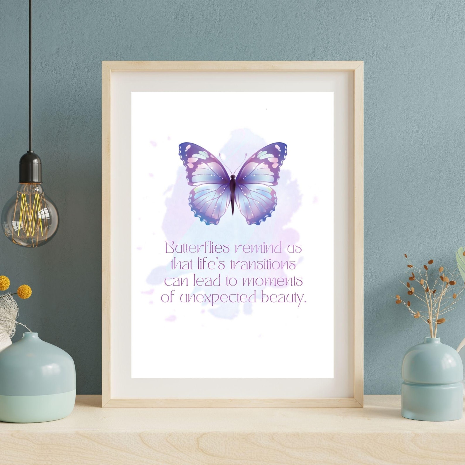 Butterfly Positivity Quote Print: Inspirational Wall Art (digital ...