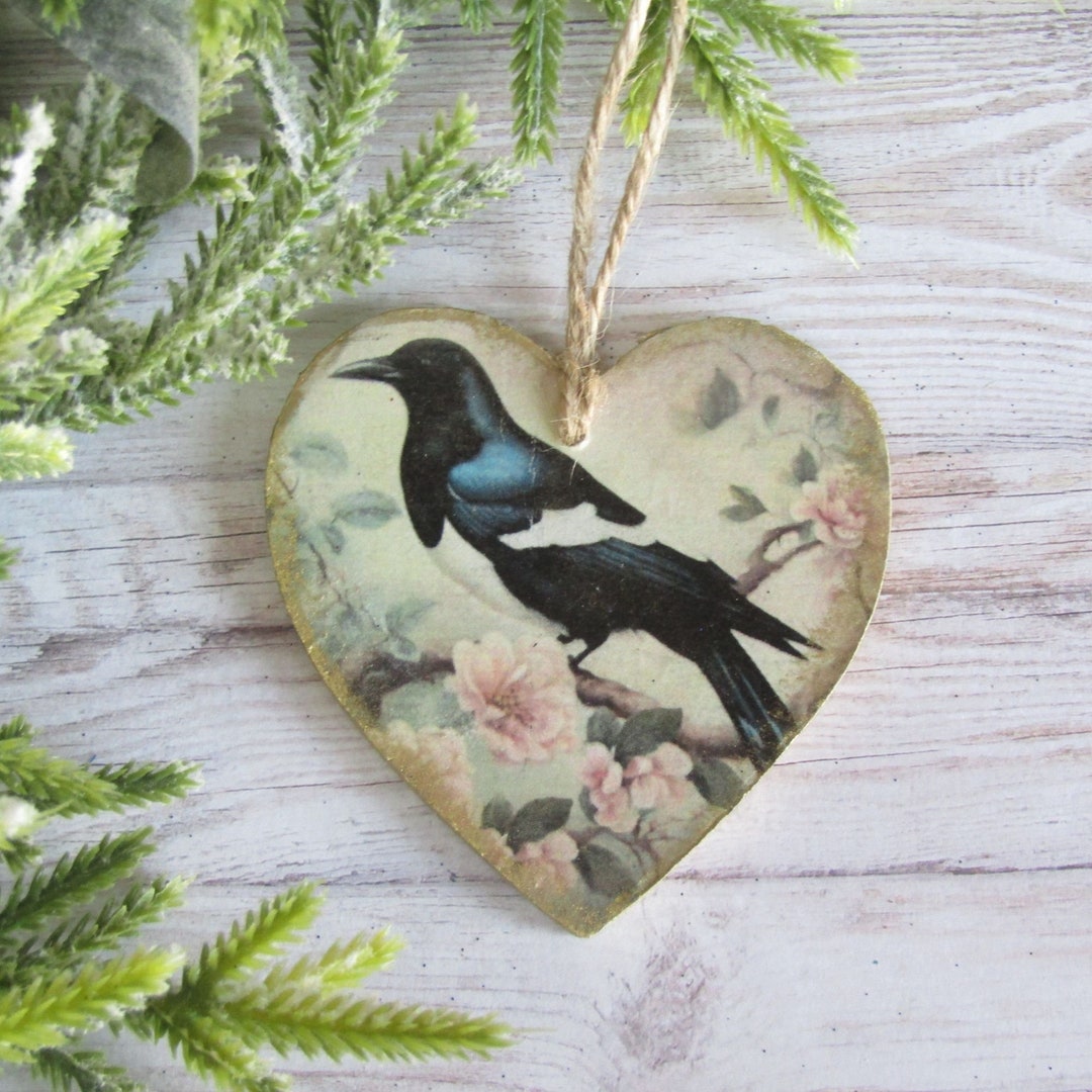 Magpie Decoration, Magpie Gift, Gift for Nature Lover, Vintage Style ...