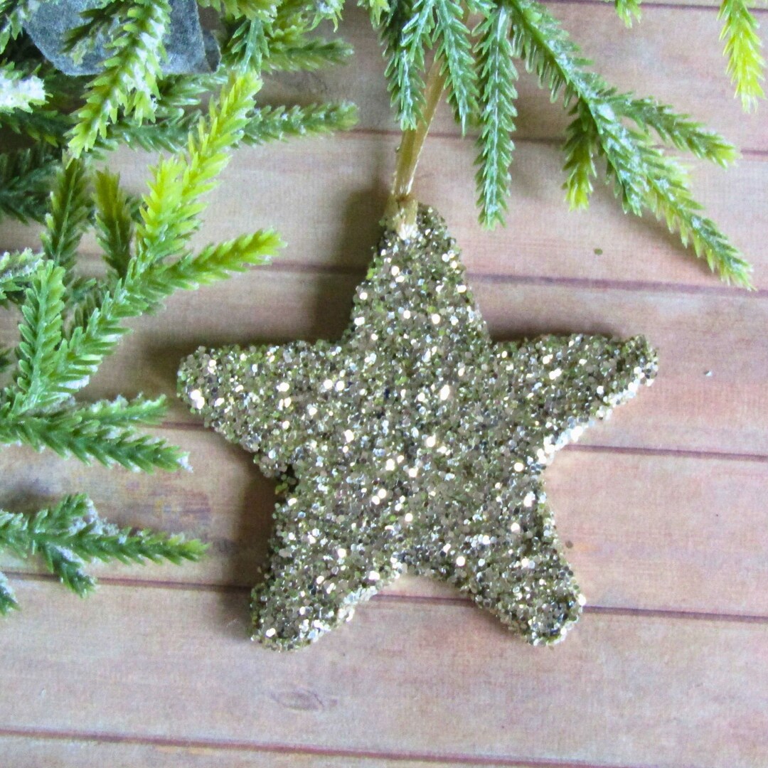 Gold Glitter Star Tree Ornament, Hanging Star for Tree, Sparkly ...
