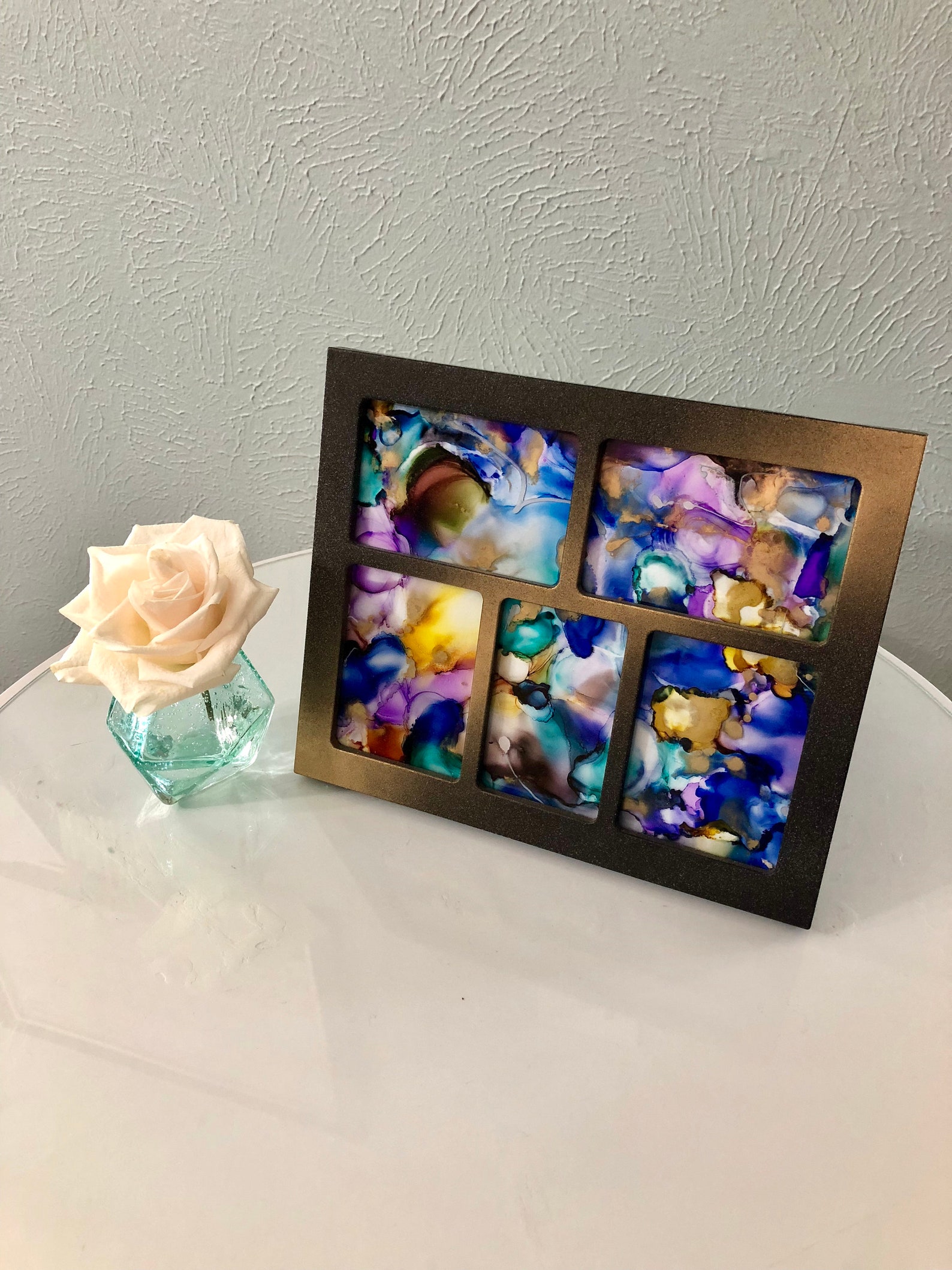 Golden Seagull | ORIGIANL Abstract Alcohol Ink Painting on Glass ...