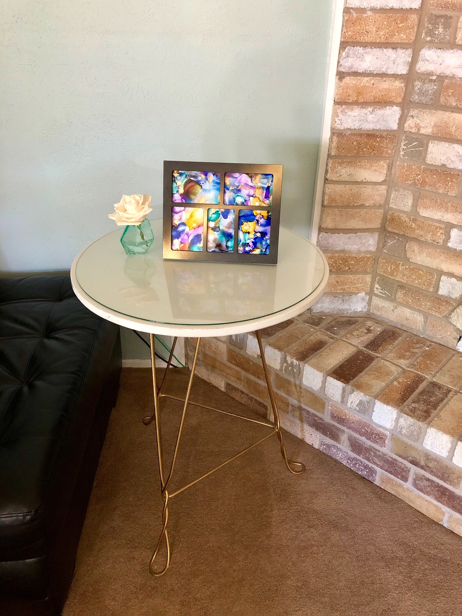 Golden Seagull | ORIGIANL Abstract Alcohol Ink Painting on Glass ...