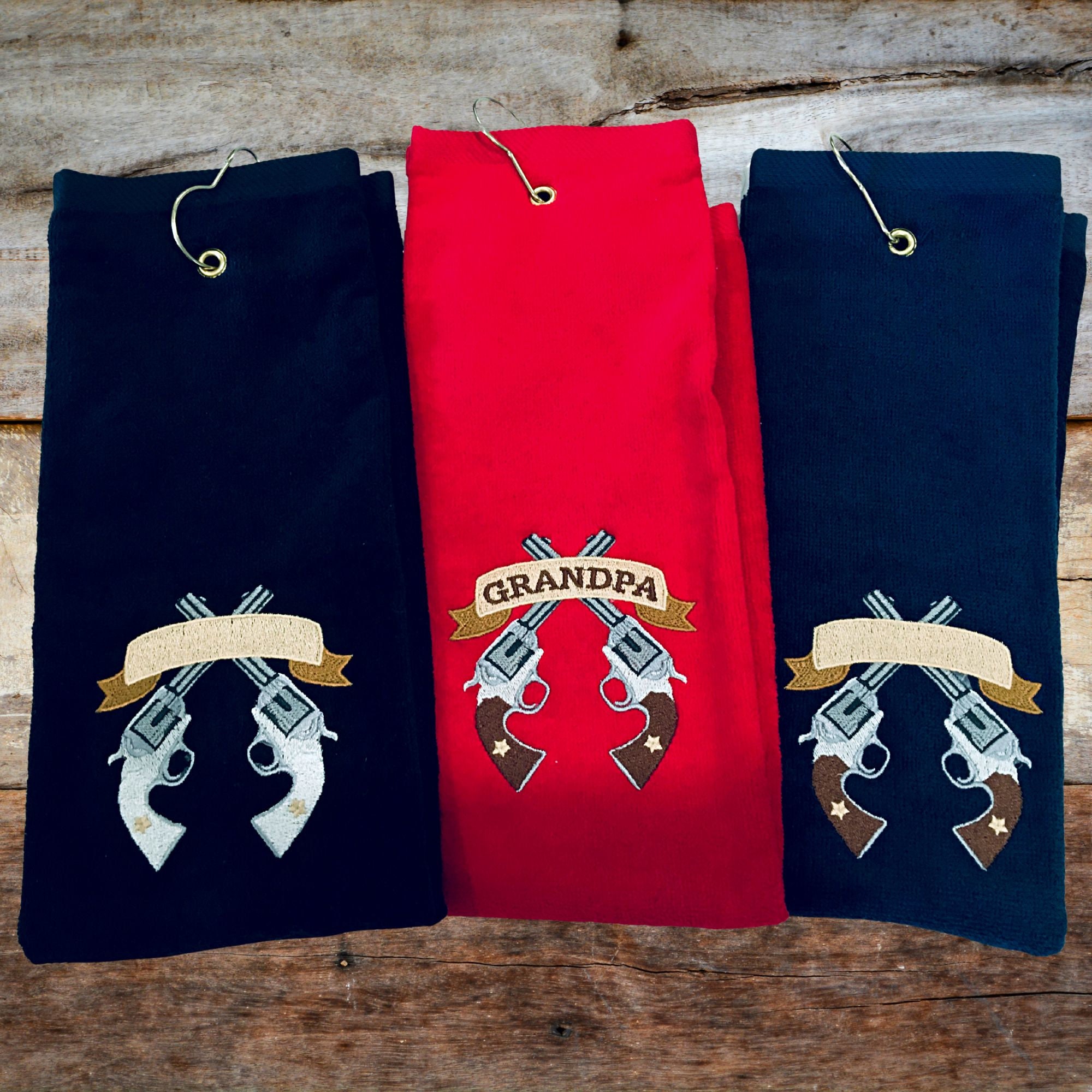 Personalized Embroidered Cowboy Action Shooting Towel - Crossed Pistols ...