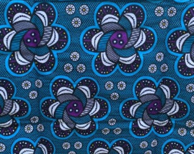 Blue African Print Fabric - Etsy