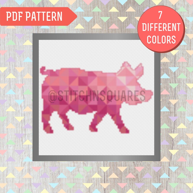 Pig Cross Stitch - Etsy