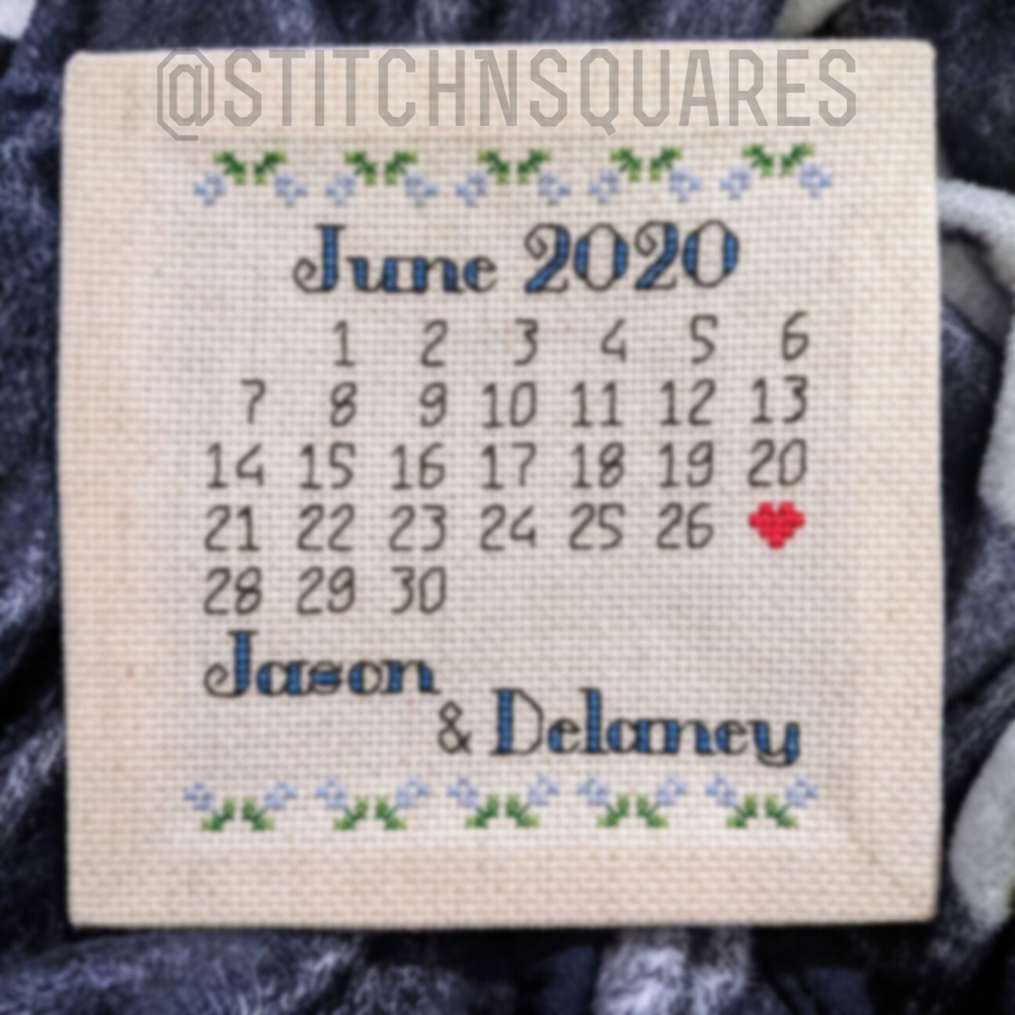 Custom Anniversary Calendar Cross Stitch Digital Pattern Wedding ...